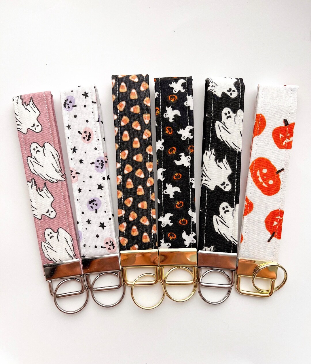 Handmade Halloween Keychain Wristlet, 100% Cotton Key Fob - Etsy