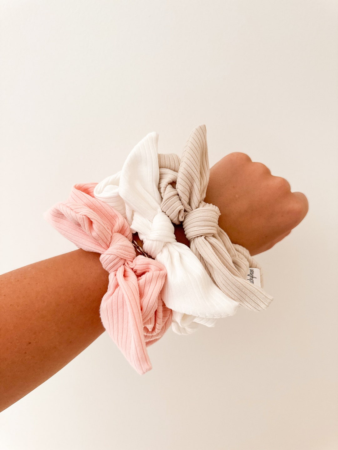 Bow Scrunchies | Neutral Scrunchies | Women’s Hair Accessories | Hair ...