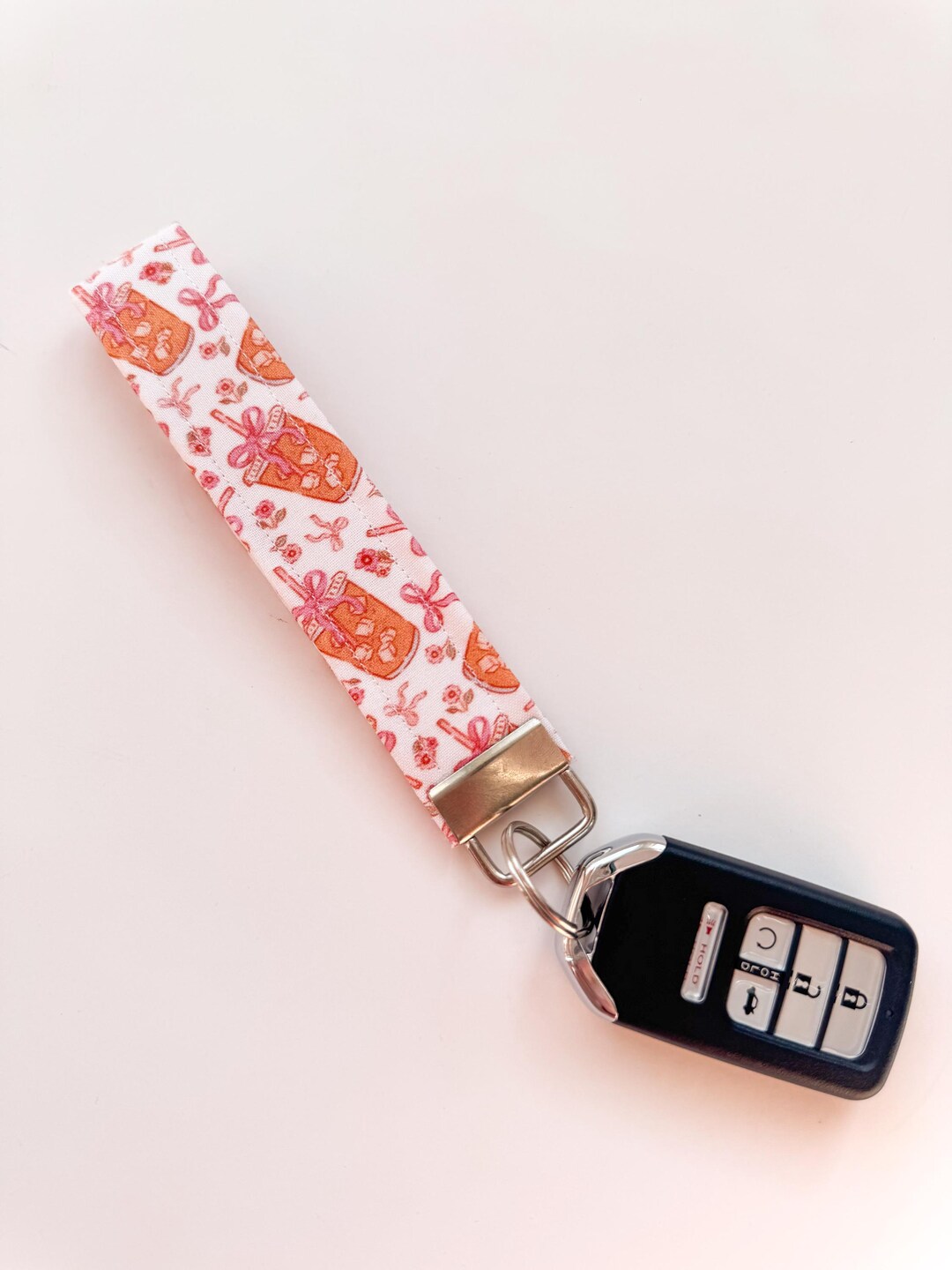 Iced Coffee Keychain Wristlet | Keyfob | Fabric Key Wristlet | Wristlet ...