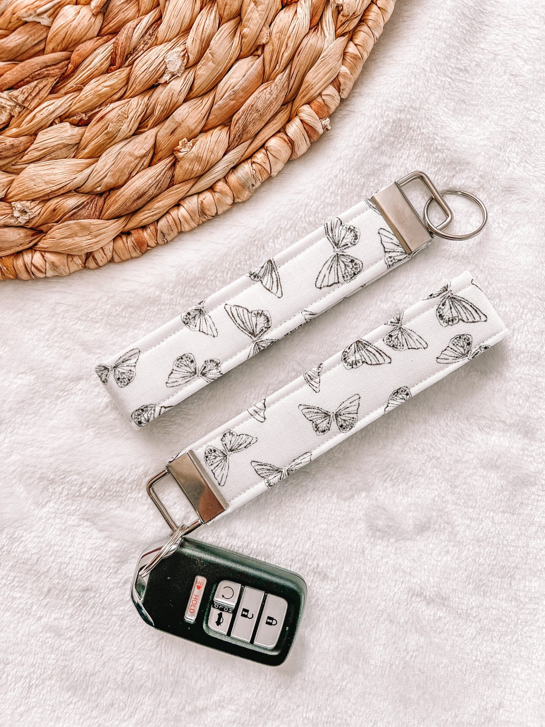 Butterfly Keychain Wristlet, Key Fob, Wristlet for Keys, Car Key ...