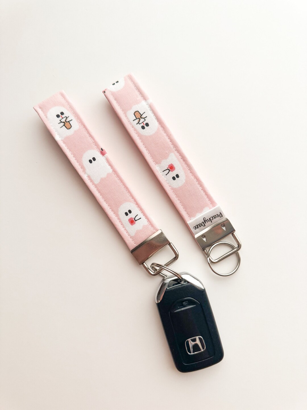 Iced Coffee Ghost Keychain Wristlet, Key Fob, Car Key Accessory, Girly ...