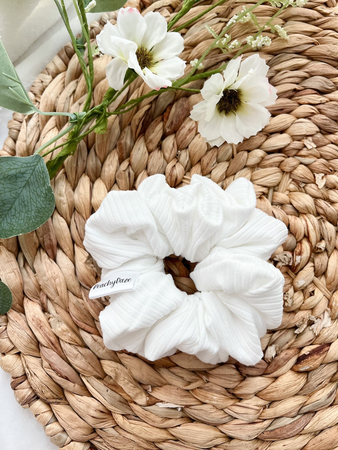 White Ribbed Scrunchies | Neutral Scrunchies | Spring Scrunchies ...