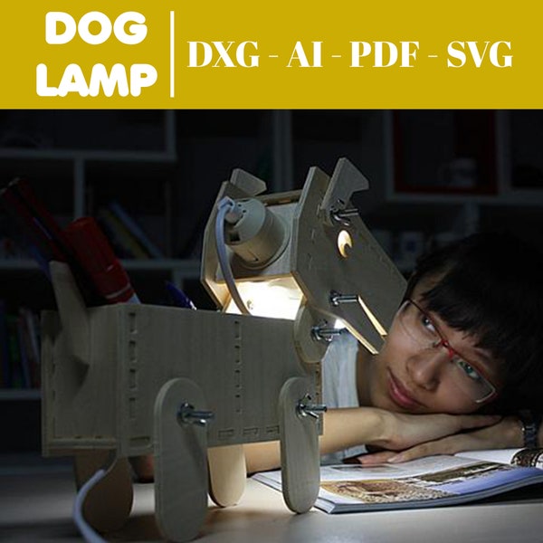 Laser Cut Dog Lamp - Etsy
