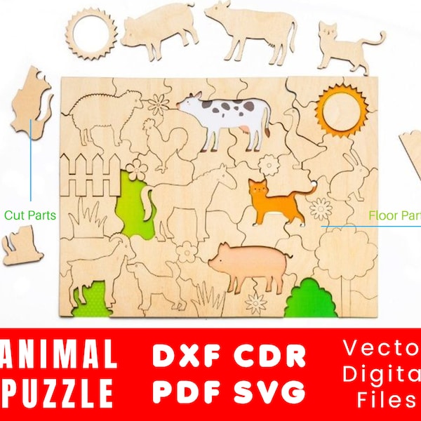 Farm Animal 3d Puzzle Svg - Etsy