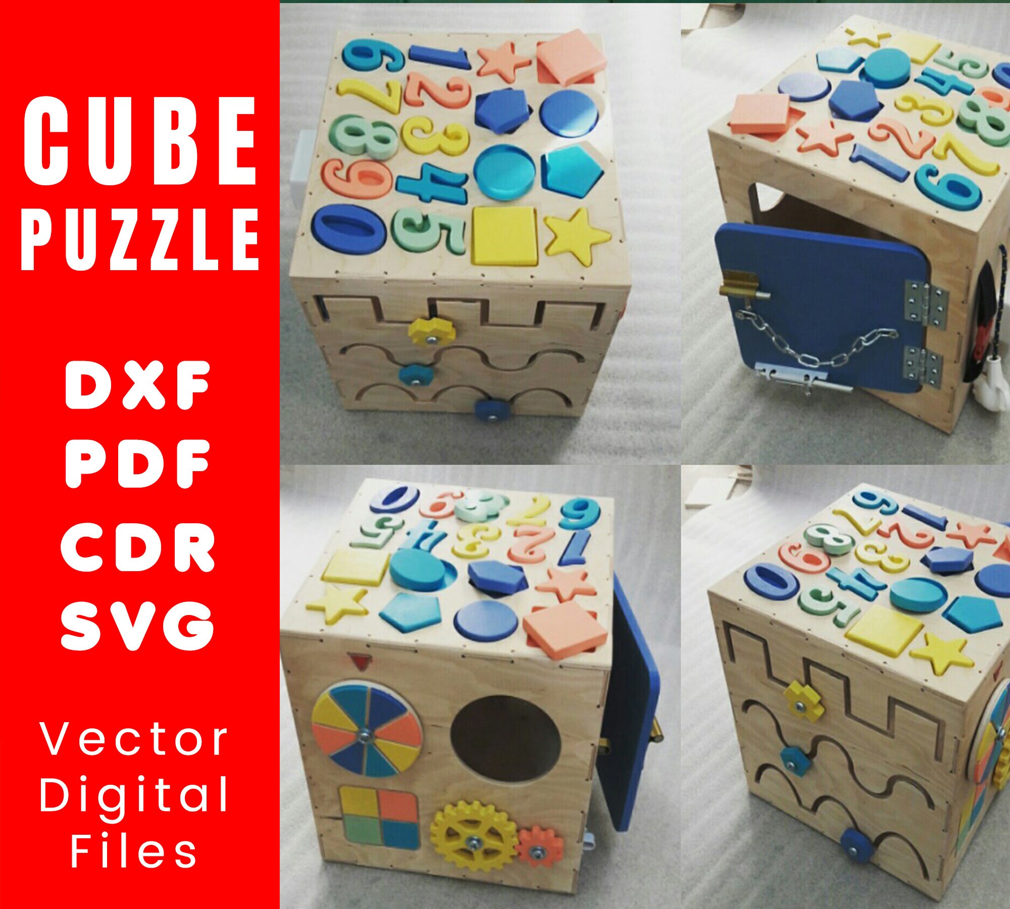 Cube Toy kids cnc laser cutting cdr dxf file digital file 2021 | Etsy