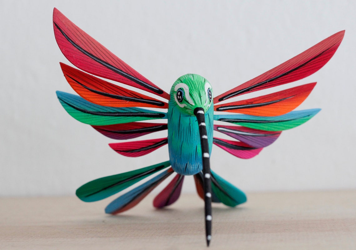 Alebrije de Colibri carved in wood | Etsy