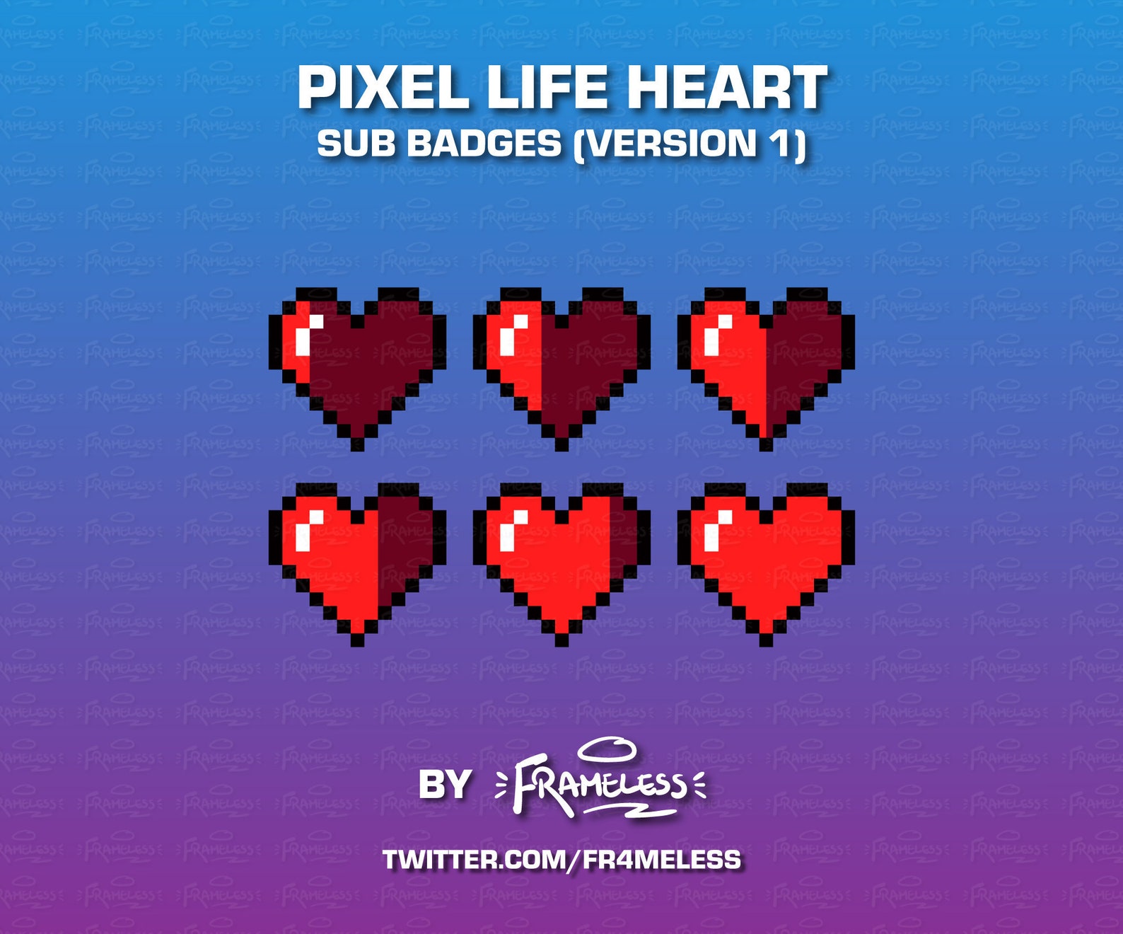 Pixel Heart / Life Twitch Badges (version 1) - Pack of 6 - Etsy