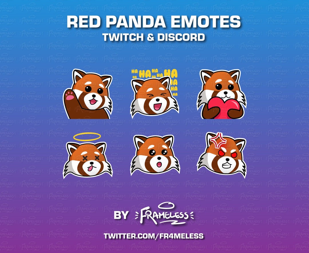 Red Panda Twitch / Discord Emotes confezione da 6 - Etsy Italia