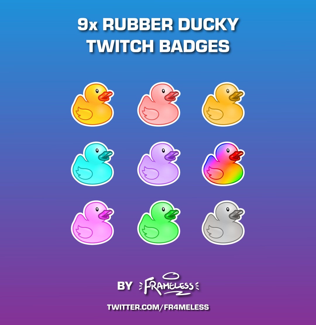 Rubber Duck Twitch Badges - Pack of 9 - Etsy