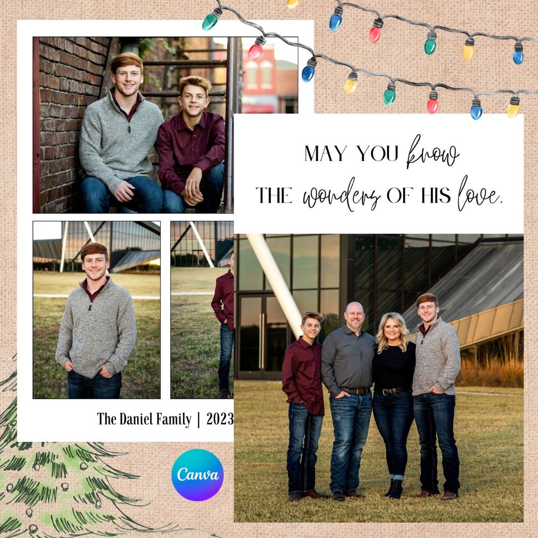 Custom Christmas Card Template | Canva Christmas Card Template | Custom ...