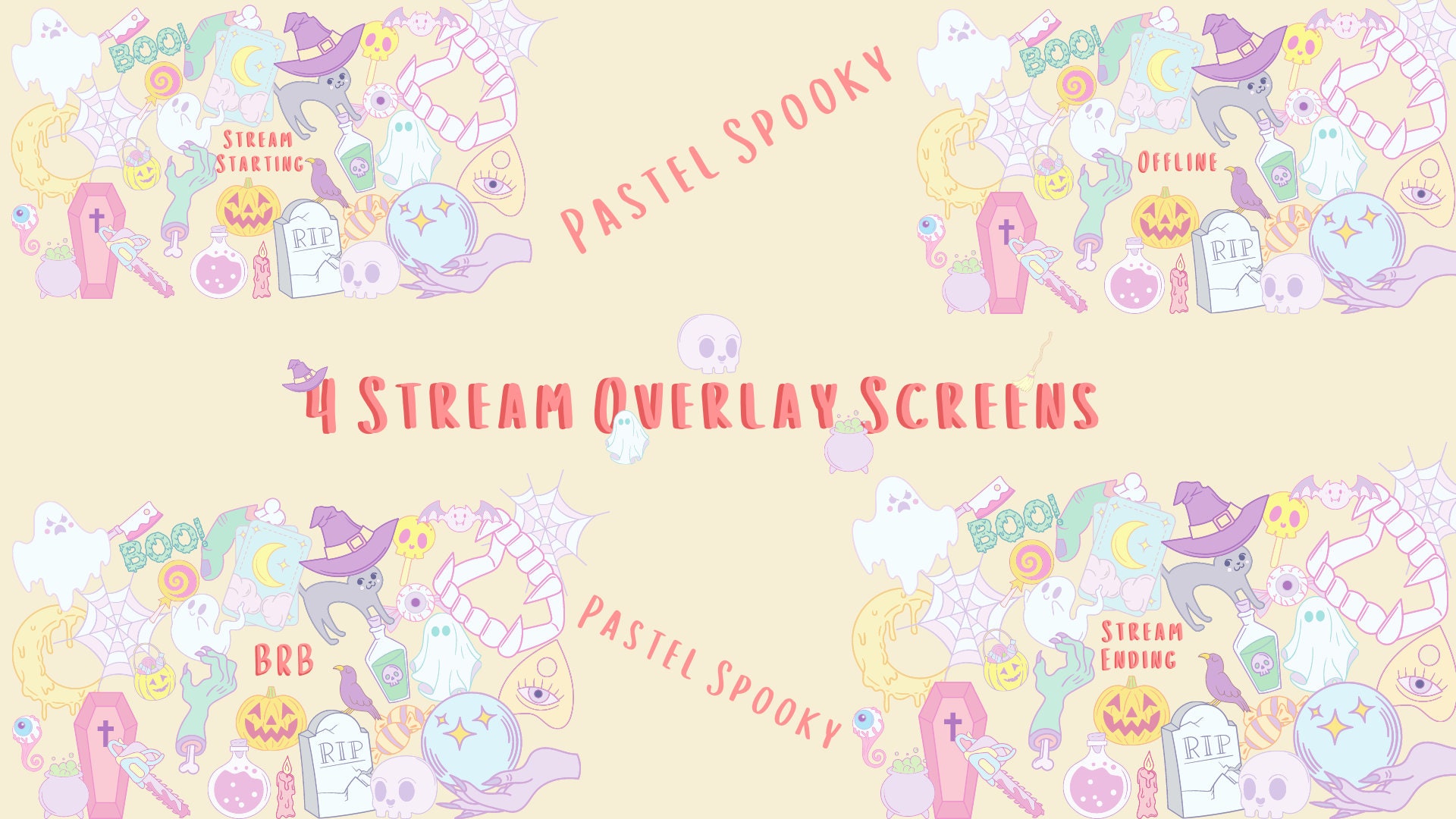 Animated Pastel Spooky Stream Overlay Screens - Etsy