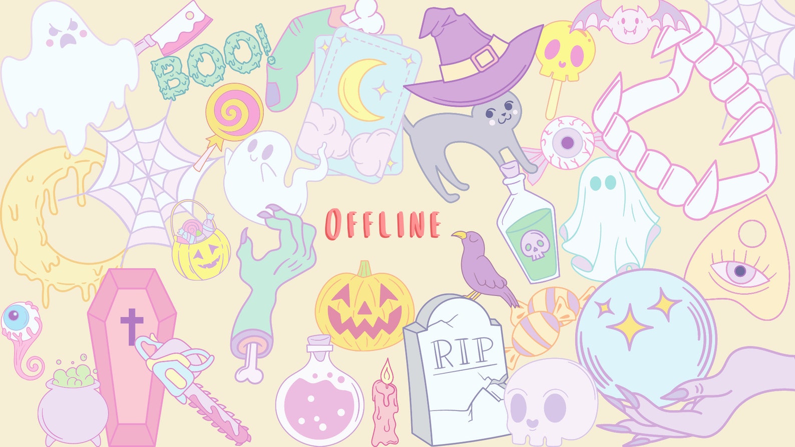 Animated Pastel Spooky Stream Overlay Screens - Etsy