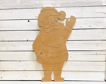Wooden Yard Art Santa Claus - Etsy