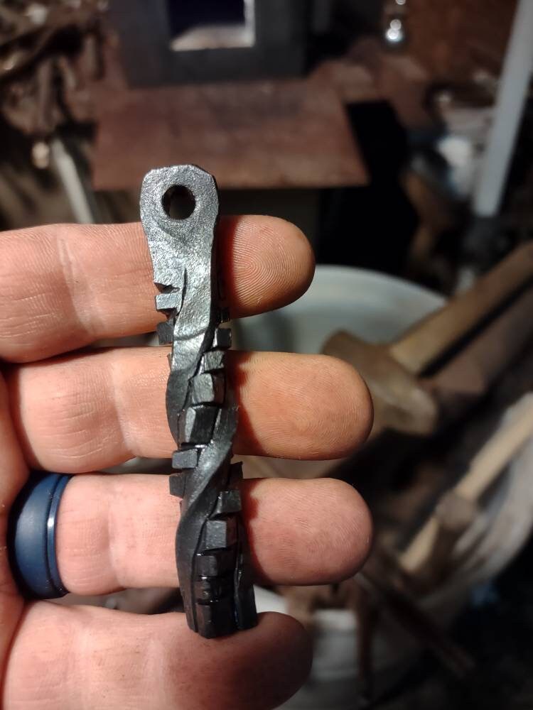 Hand Forged Rubik's Twist Key Chain - Etsy