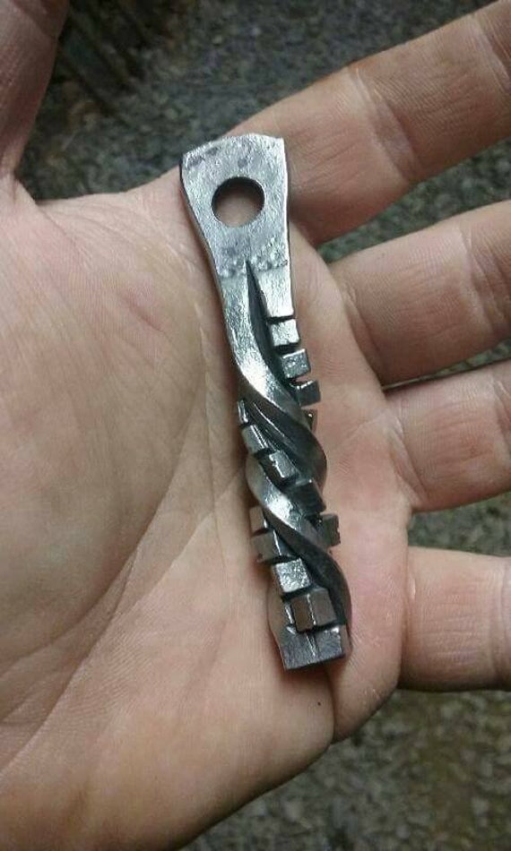 Hand Forged Rubik's Twist Key Chain | Etsy