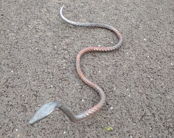 Hand Forged Iron Rebar Snake, Steel Snake Sculpture Decor, Yard Art ...