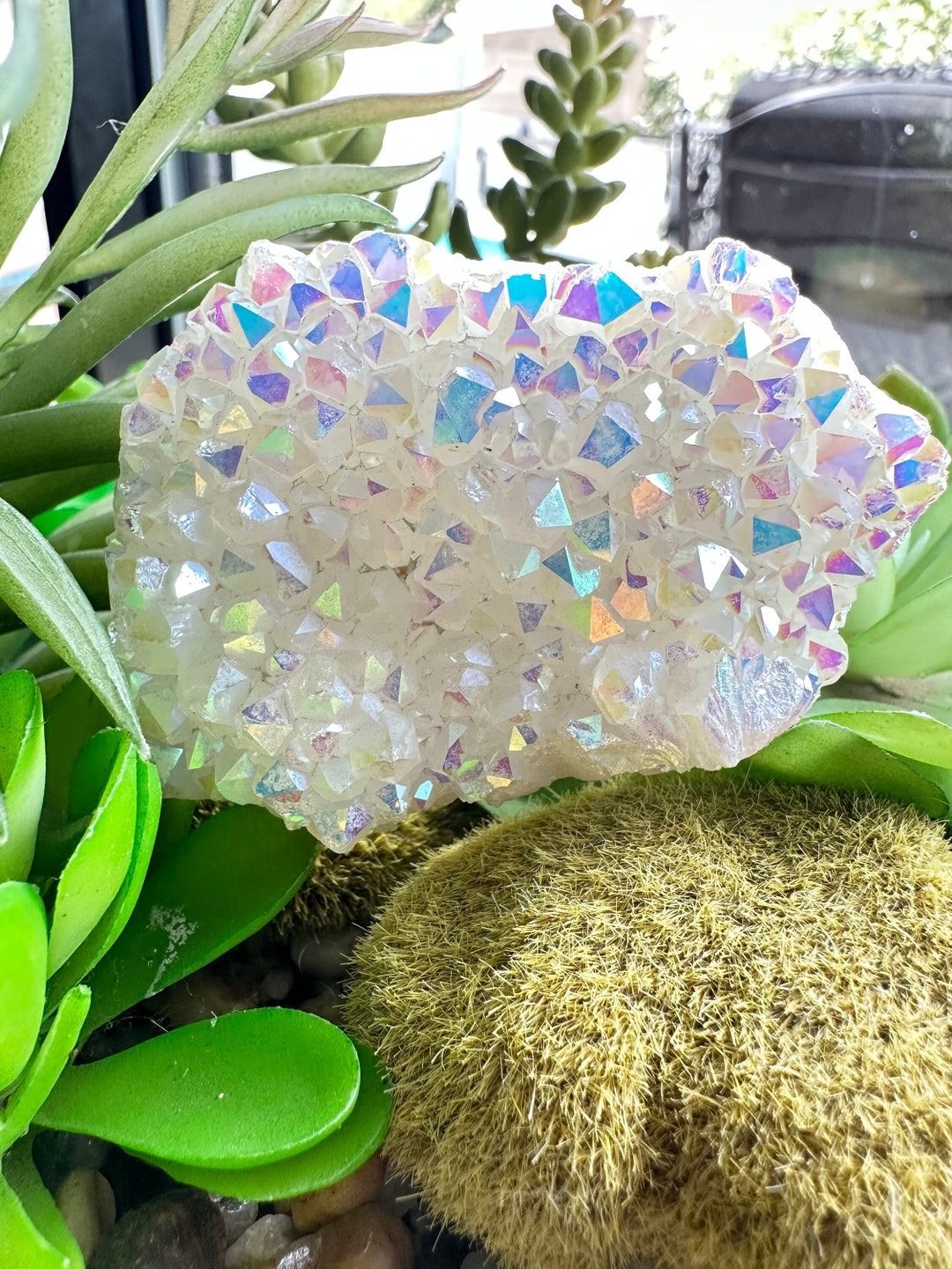 Rainbow Aura Cluster, Cupcake Cluster, Rainbow Crystal, Aura Cluster ...