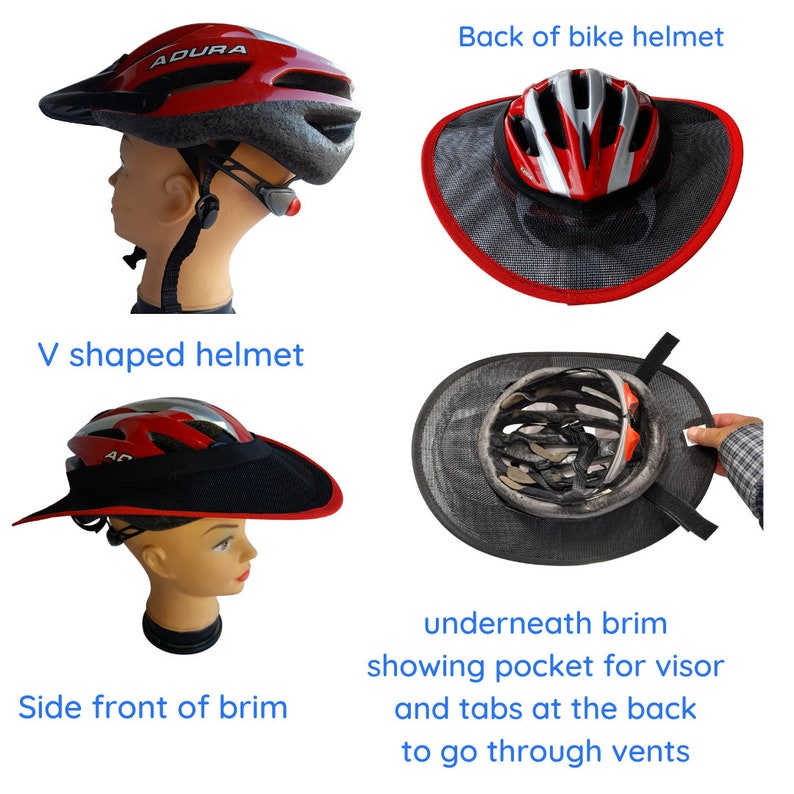 Bicycle Helmet Brim Shade Tight Knit Mest Sun Visor V Shape Helmet With ...