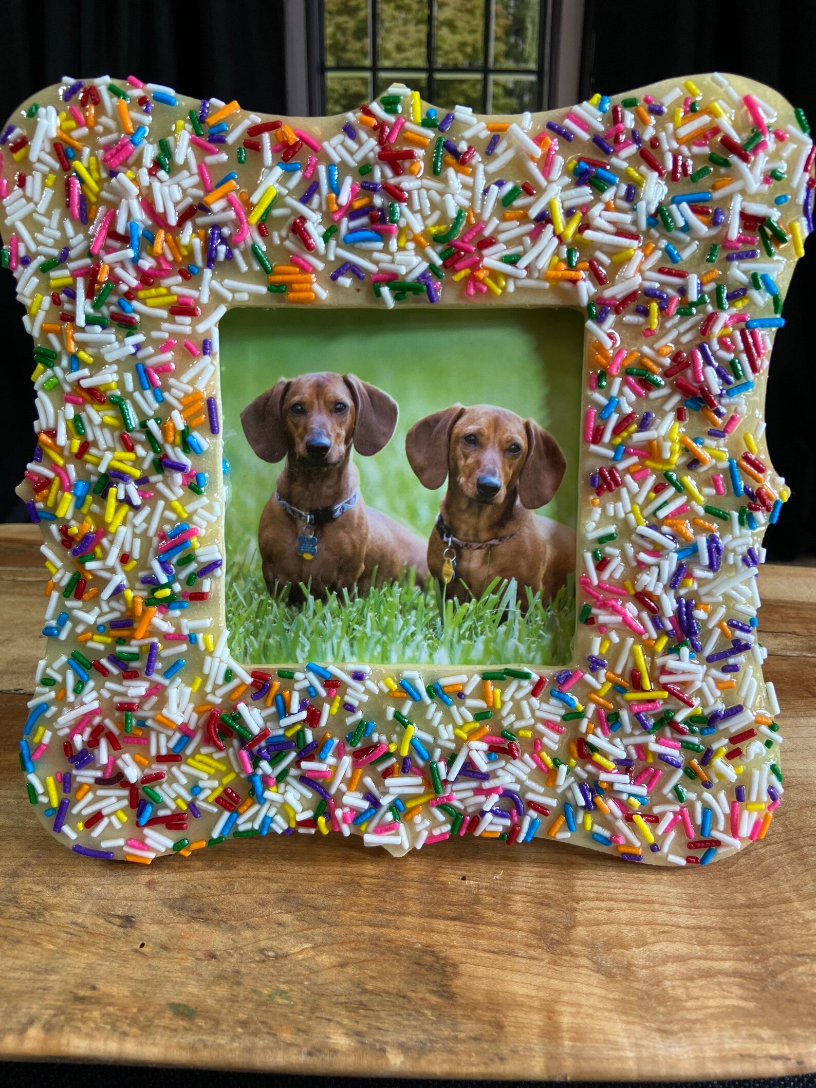 Rainbow Sprinkles Picture Frame Unique Sugar Cookie Personalized ...