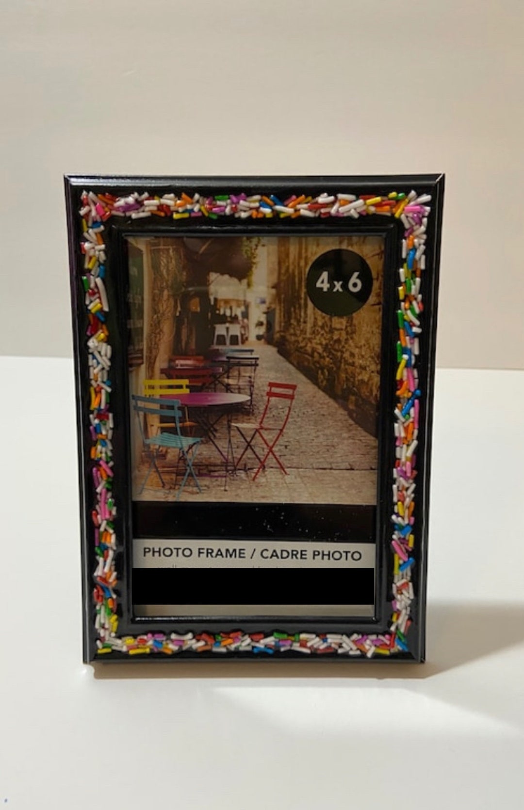 Rainbow Sprinkles Picture Frame Black Boarder Gift for Bakers Colorful ...