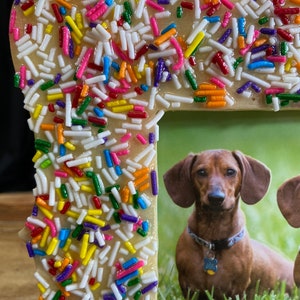 Rainbow Sprinkles Picture Frame - Unique- Sugar Cookie - Personalized ...