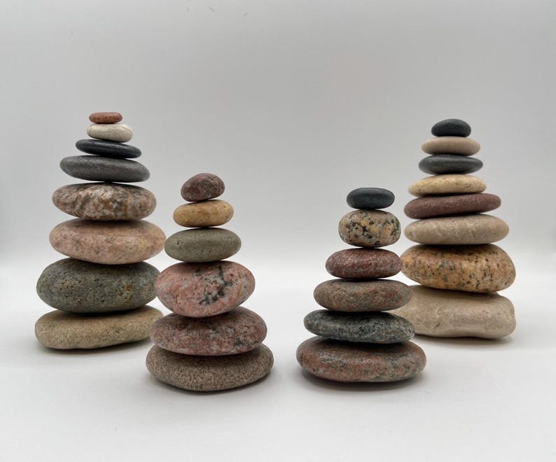 Stone Stack Sack: Re-stackable Desktop Rustic Puzzle - Natural Cairn ...