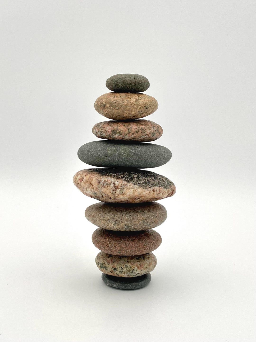 Symmetrical Stone Stack Sack: Desktop Toy Re-stackable Balancing Zen ...