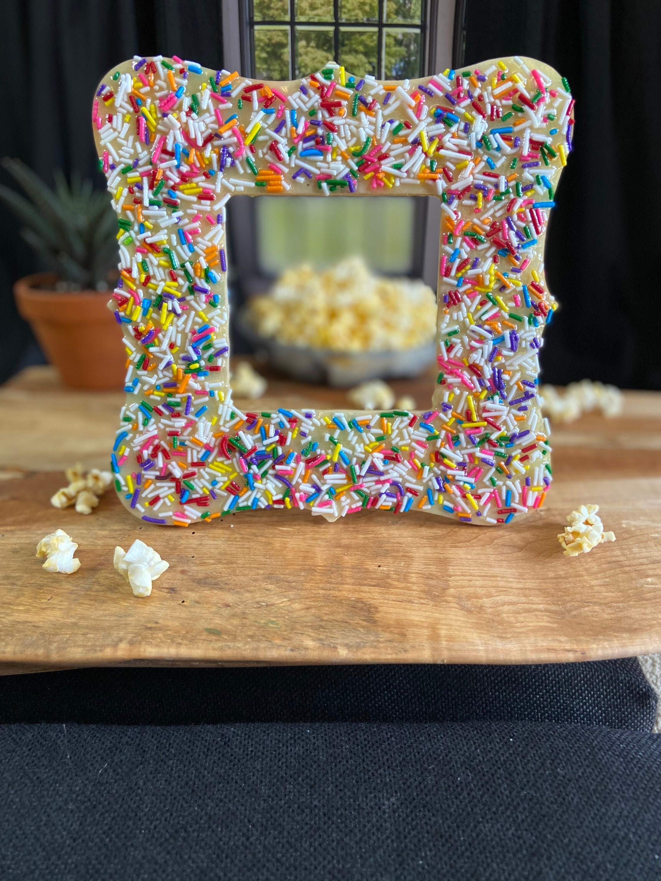 Rainbow Sprinkles Picture Frame Unique Sugar Cookie Personalized ...