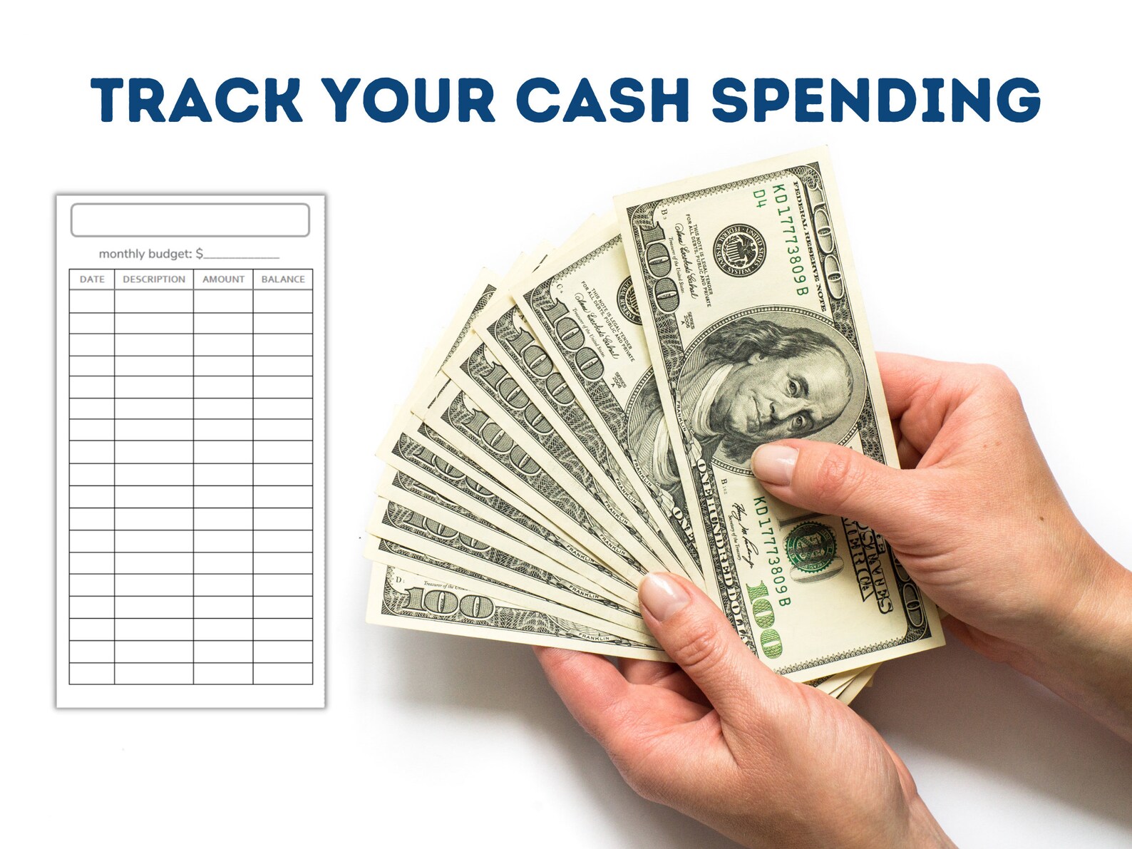 Cash Envelope Money Saving System Transaction Register Slip - Etsy