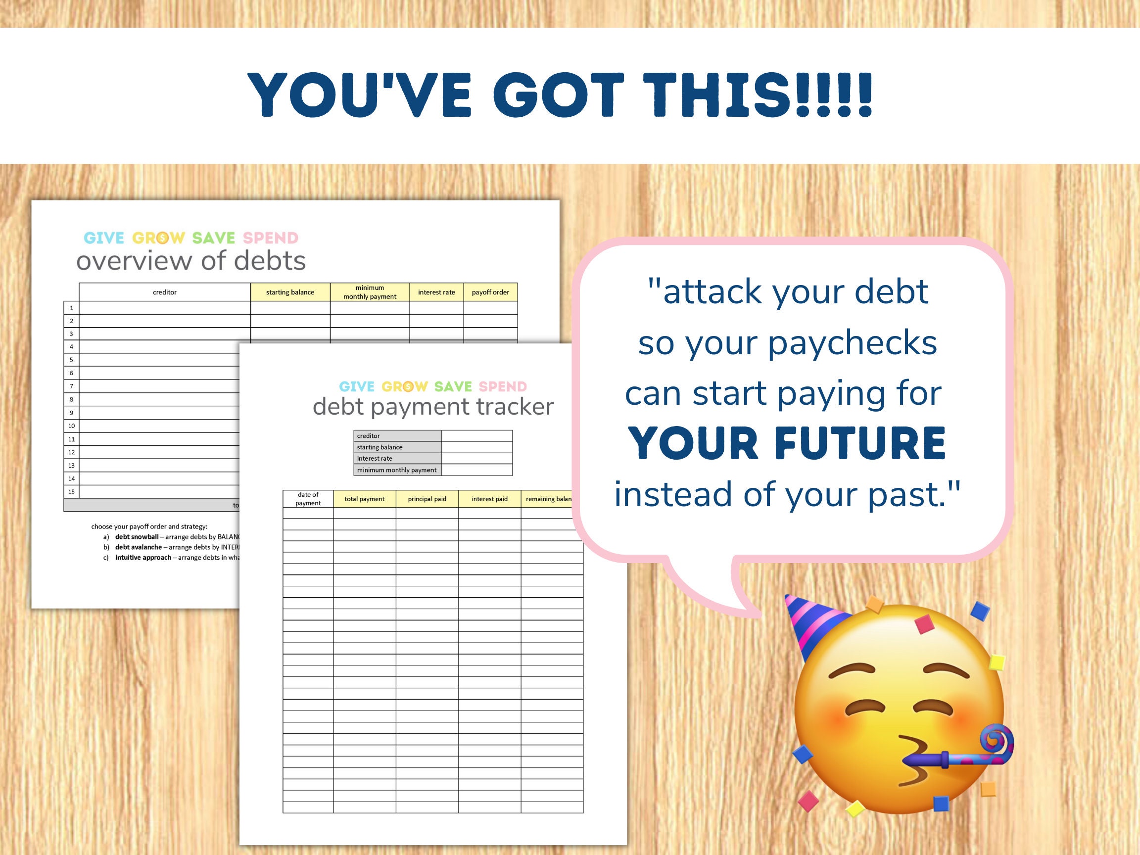 Debt Payment Tracker and Overview of Debts | Print and Fill Debt Payoff ...