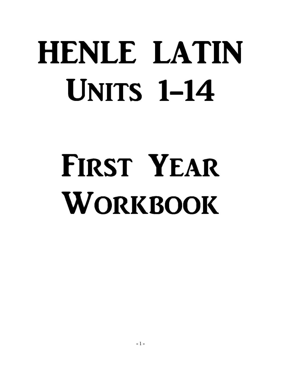 Henle Year 1 Units 1-14 Latin Exercise Workbook - Etsy