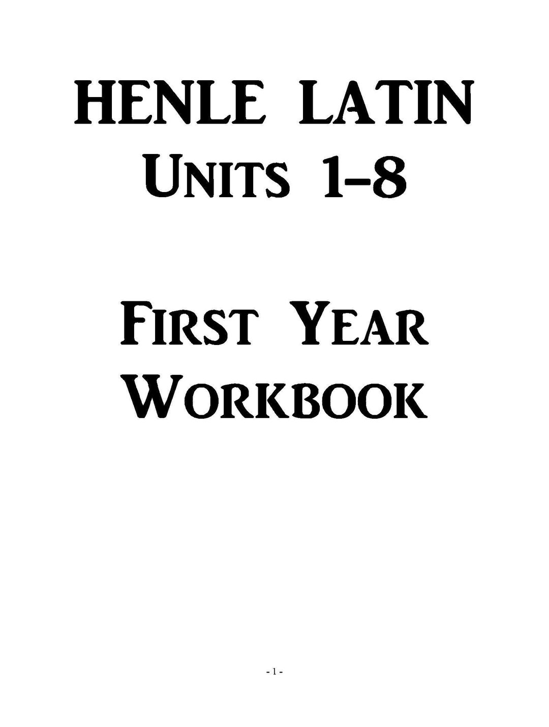 Henle Year 1 Units 1-8 Latin Exercise Workbook (CH B) - Etsy