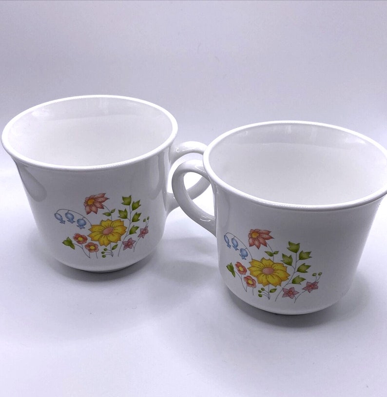 1977 Original Corning Ware Meadow Pattern 8 Piece White Coffee - Etsy
