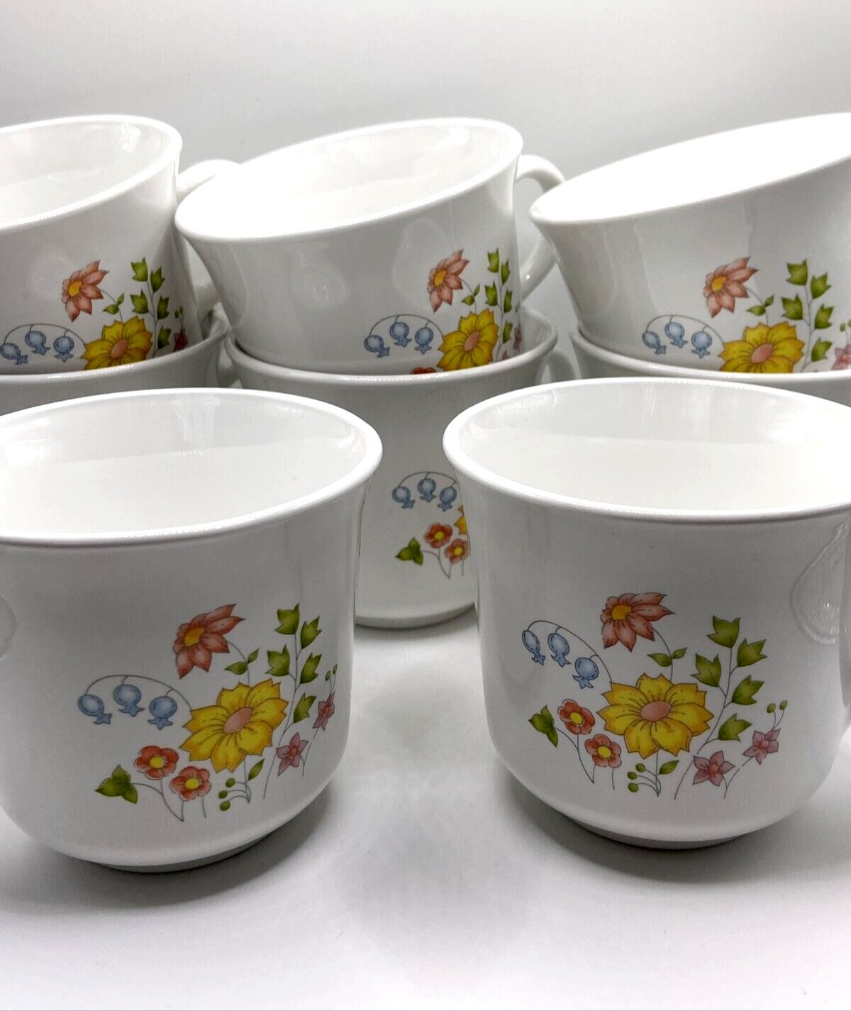 1977 Original Corning Ware Meadow Pattern 8 Piece White Coffee - Etsy