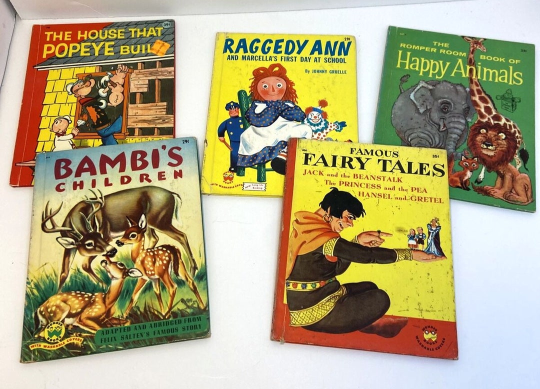 Vintage 5 Piece Wonder Books Set Fairy Tales Raggedy Ann - Etsy