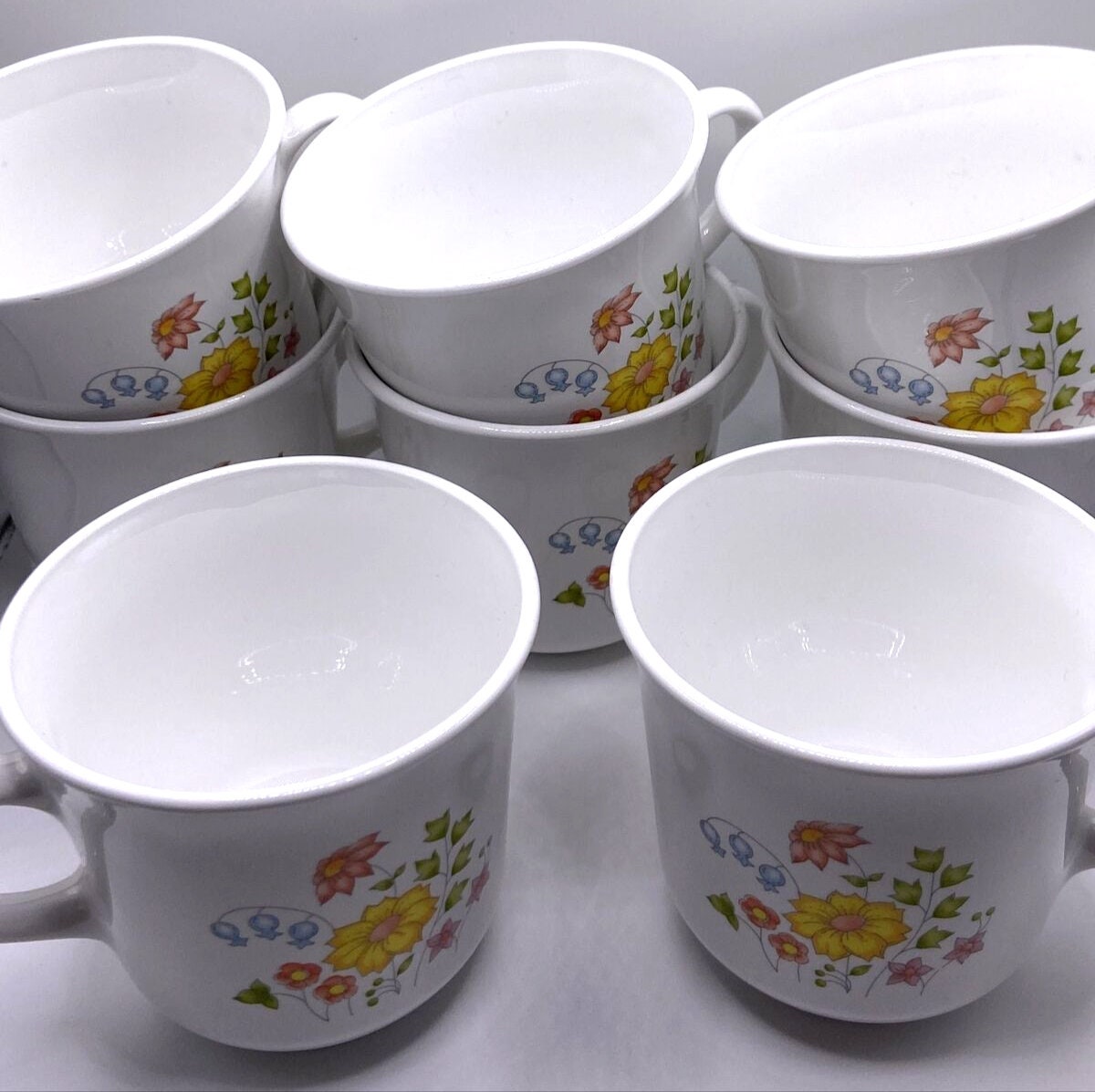 1977 Original Corning Ware Meadow Pattern 8 Piece White Coffee - Etsy