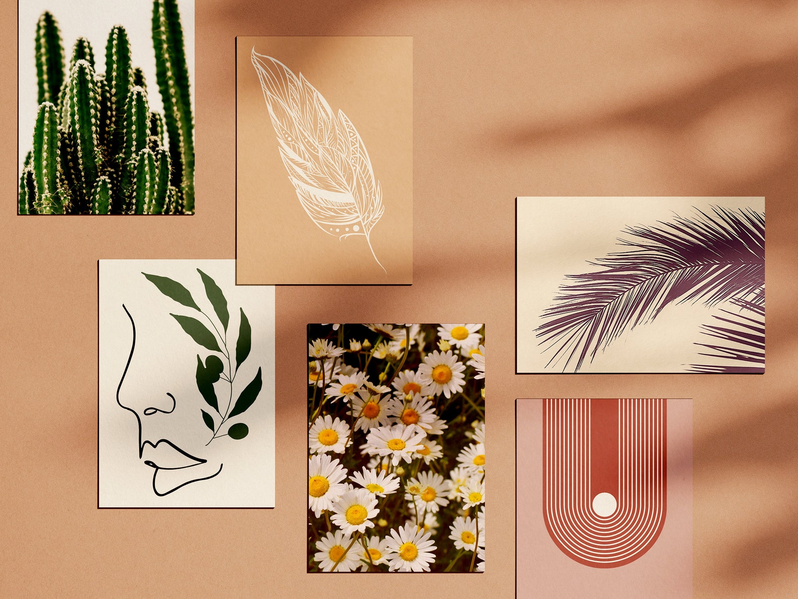 50-piece Wall Collage Set 4x6 Boho Cards Cream Collage | Etsy