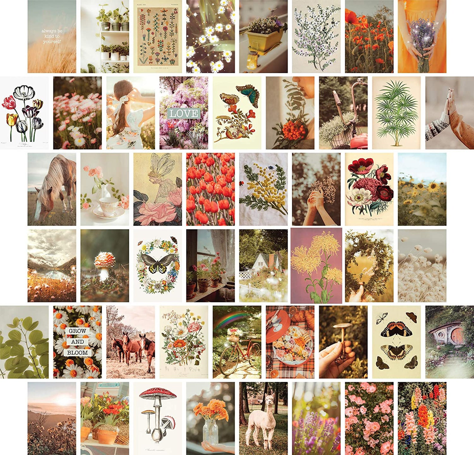 Cottagecore Wall Collage Kit Aesthetic Pictures Wall Art Etsy