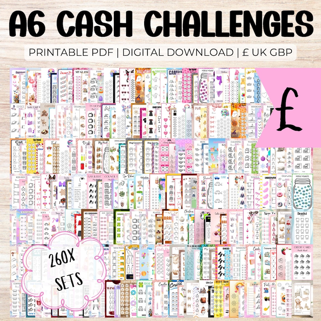 Money Saving Challenges Bundle - A6 Printable Download PDF, Cash ...