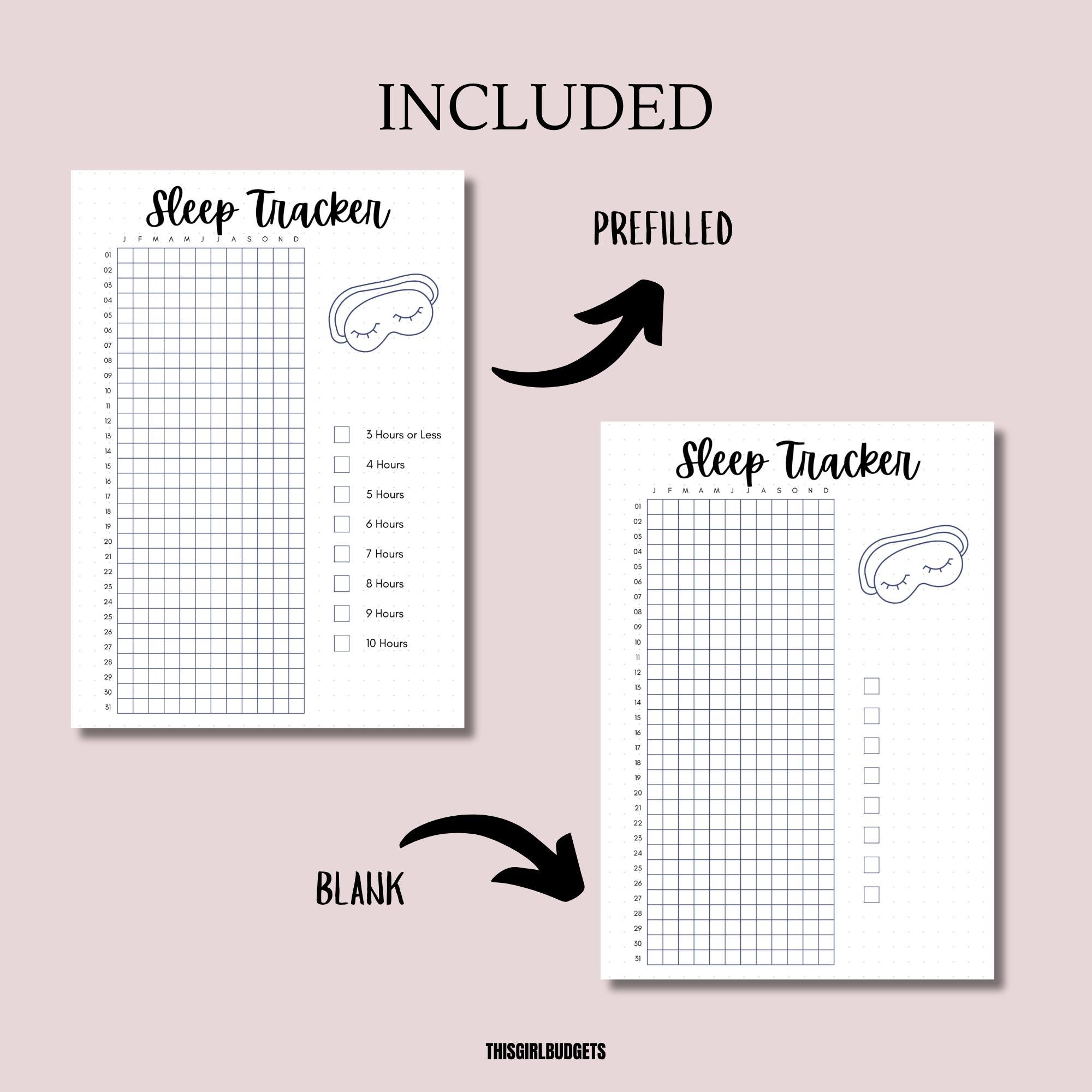 Sleep Tracker - PRINTABLE A4, US & A5 Journal Page, Bullet Dot Grid ...