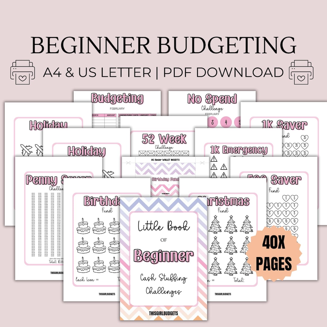 Budgeting Beginner Book - 40x A4 & US Letter Pdf's, Cash Stuffing ...