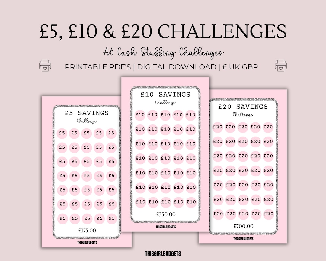 Cash Stuffing Printable Trackers, Savings Challenges Low Income, A6 ...