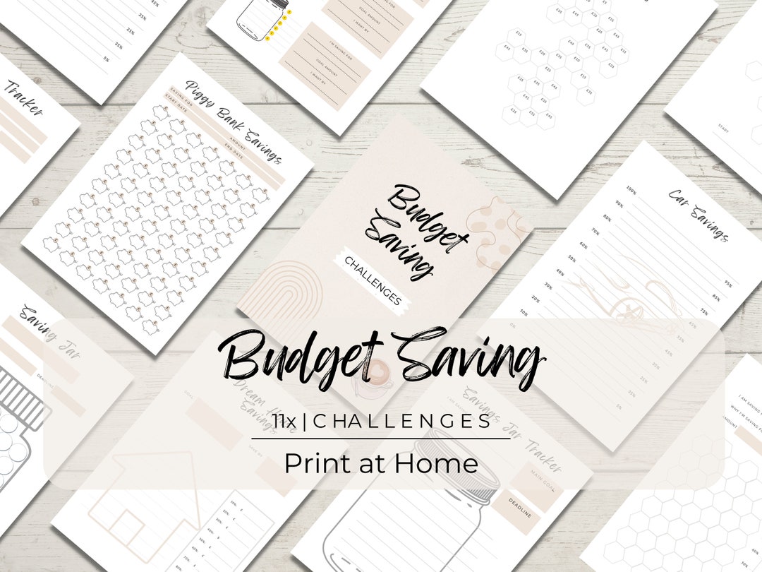 Budget SAVING CHALLENGES Printable at Home, Cash Stuffing, Saving ...