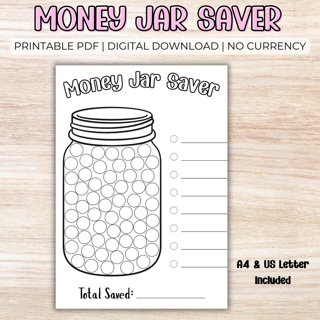 Money Jar Saving Challenge - A4 & US PDF Instant Download, Low Income ...
