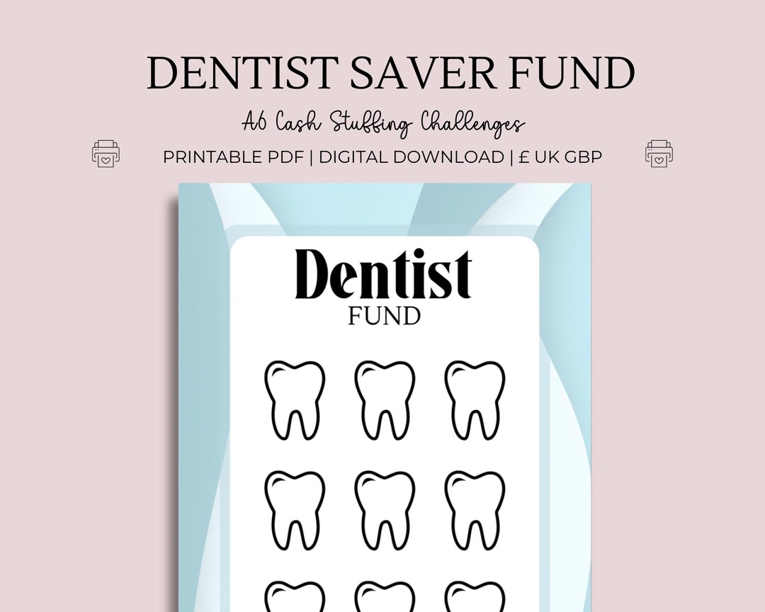 Dentist Saver Fund - A6 Printable Download Tracker | Cash Stuffing ...