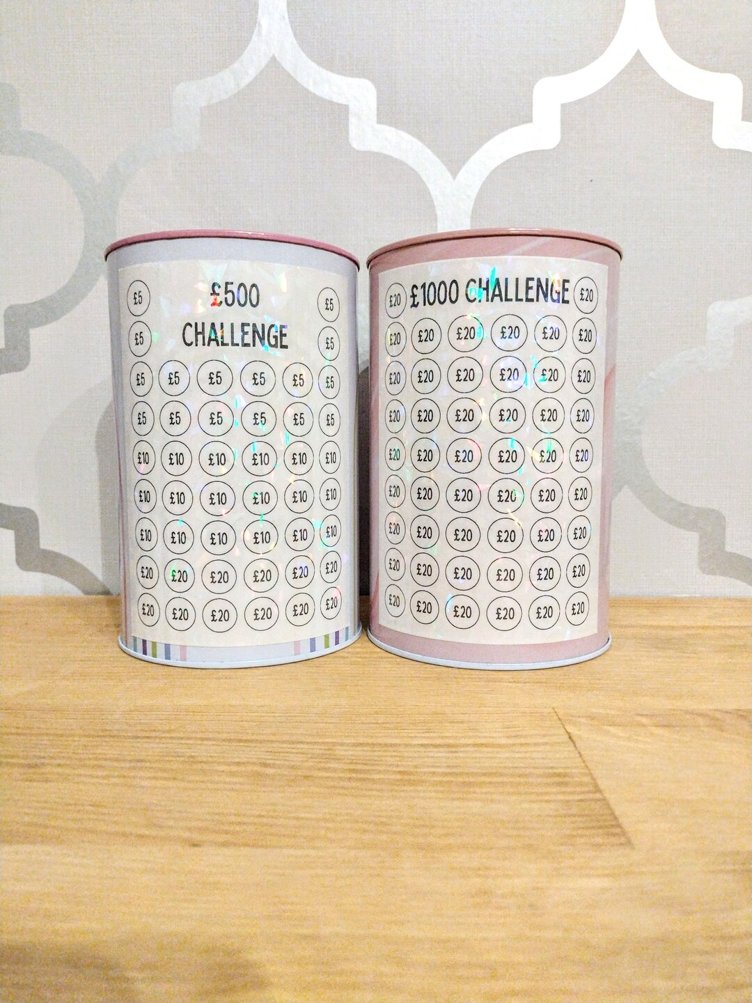 500 & 1000 Holographic Tin Tracker Sticker Money Saving Challenge ...
