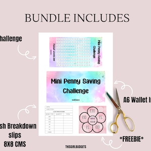 Mini Penny Saving Challenge - Printable A6 PDF Download Bundle, UK GBP ...