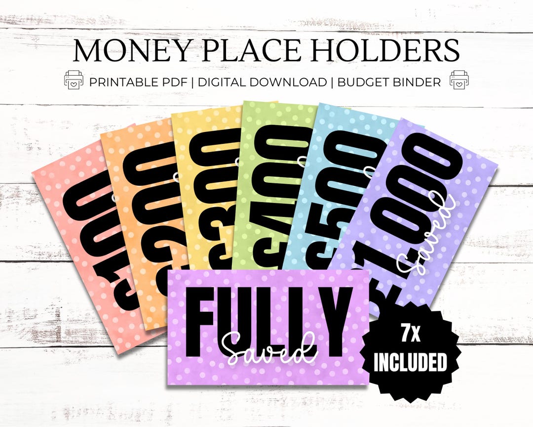 Budgeting Placeholders - A6 PDF Printable Cash Stuffing Accessories ...