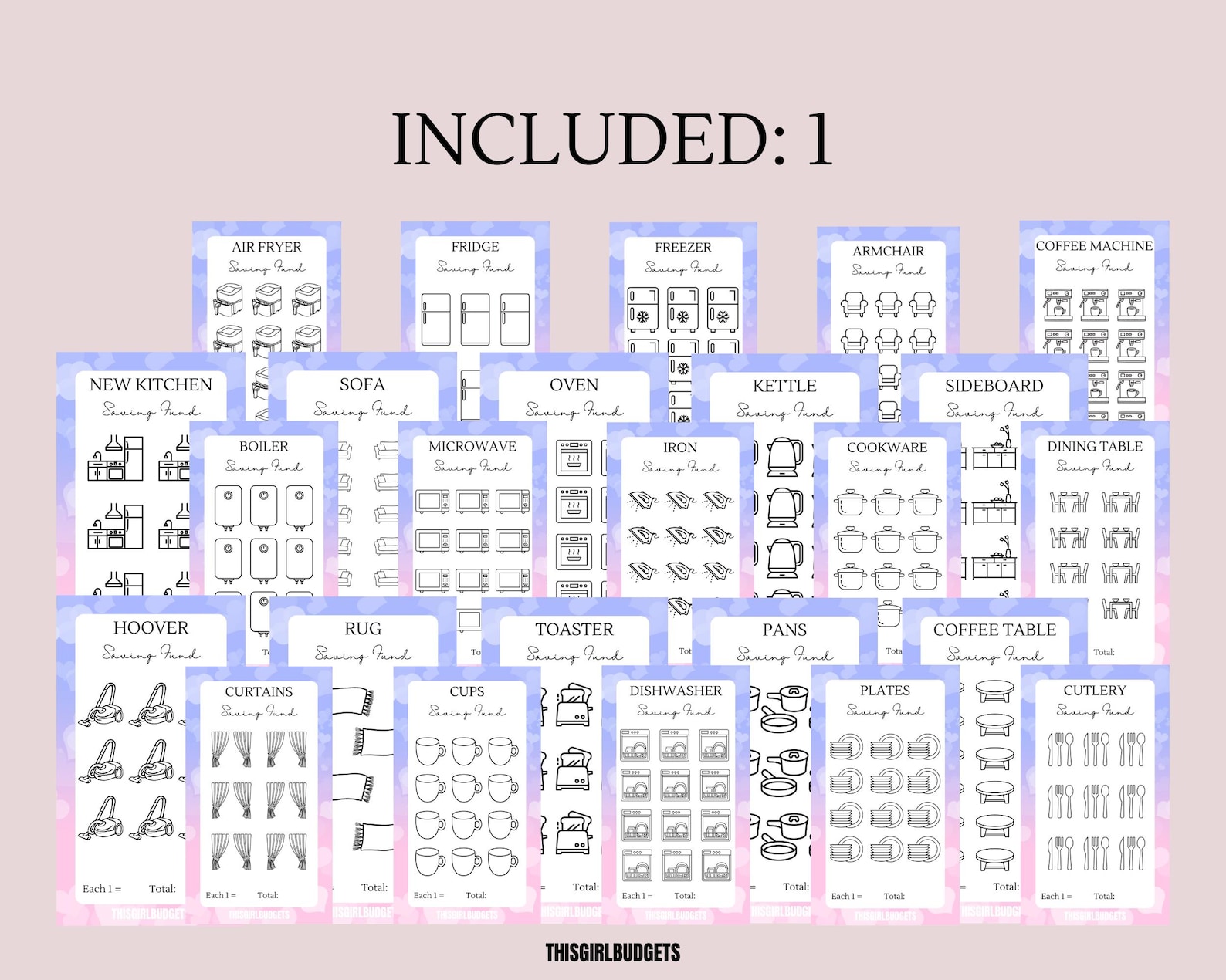 Ultimate New Home Savers - A6 Printable PDF Challenges - Uk, Dollar ...