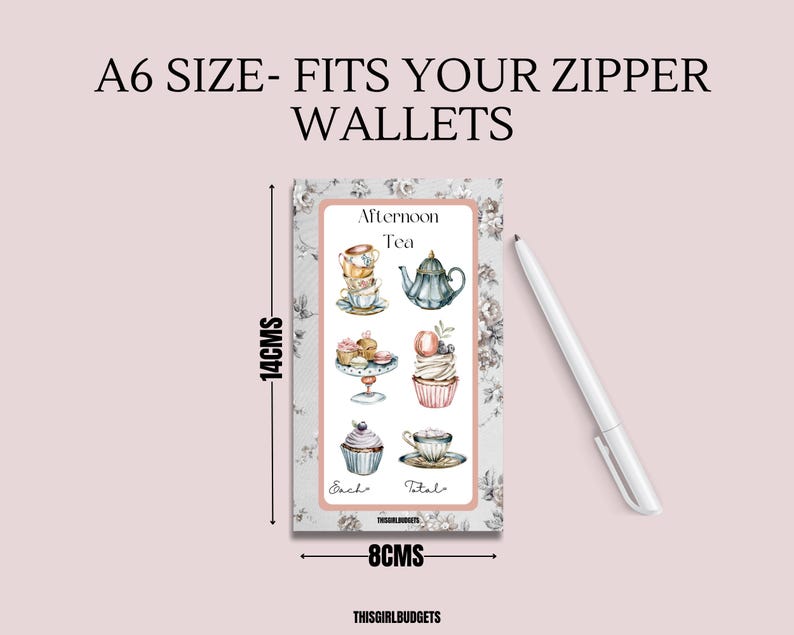 Afternoon Tea Saving Challenge - Printable A6 PDF Download Bundle, GBP ...